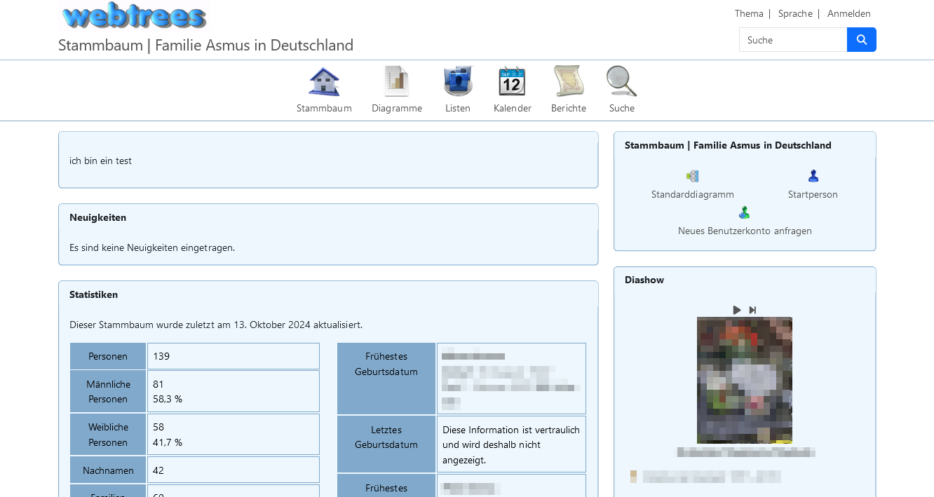 Selbstgehosteter Familien-Stammbaum mit Webtrees