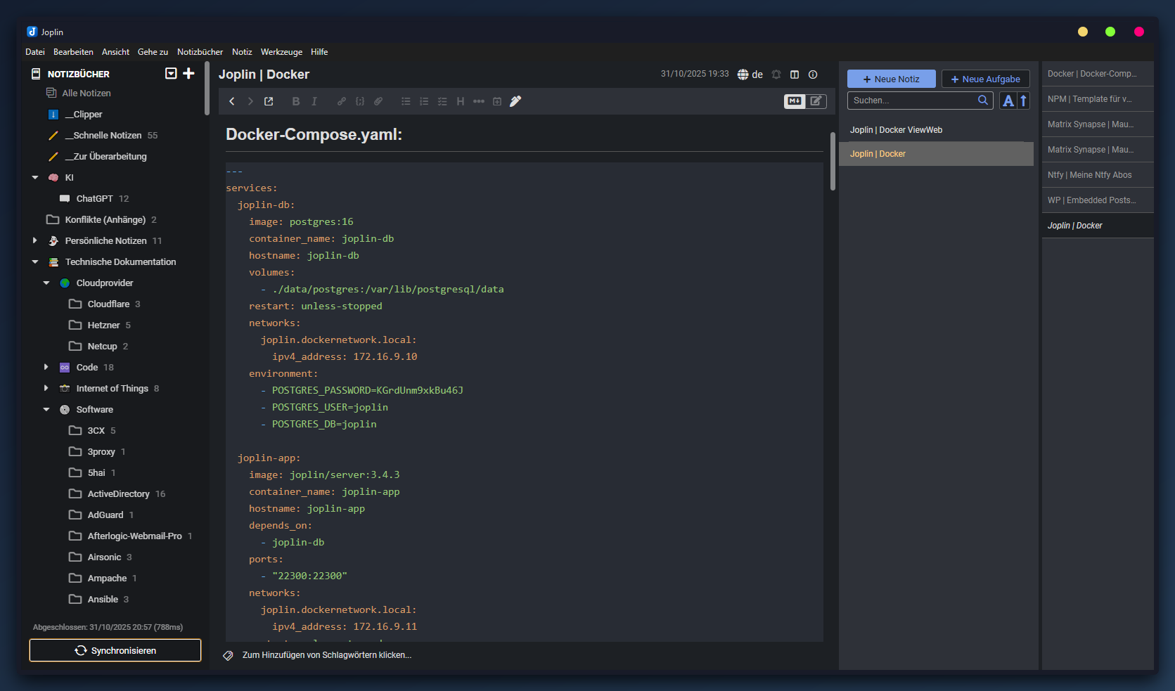 Joplin im Docker-Setup – Open Source Notizen, sicher und überall verfügbar - CleverAdmin